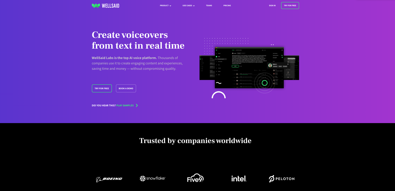 Discover the power of WellSaid, an advanced AI text-to-speech tool that ...